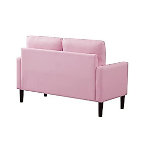 Msaleen Small Sofa Mini Couch Loveseat – Pink Couch Accent Sofa Button Tufted Couch, Mid Century Small Loveseat 2-Seater Contemporary 52" Modern Sofas Mini Couches for Small Spaces Pink Minisofa