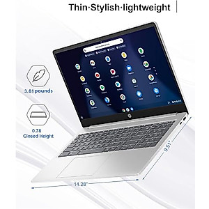 HP Chromebook Laptop, 15.6 Inch Laptop for College Students, Intel Processor N200 (Beat i5-8250U), 8GB DDR5 RAM, 128GB Storage (64GB eMMC + 64GB SD Card), Natural Silver, PCM