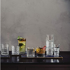 Bormioli Rocco Novecento Barware DOF Glass, Stackable, Set Of 4, 12.5 oz, Clear, Vintage Design, Made In Italy.