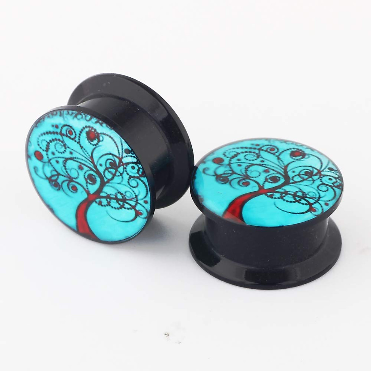 TIANCI FBYJS 5 pairs Acrylic Ear Tunnels Plugs Expander 00 Gauges Stretcher Earrings Screw Ear Piercing Body Jewelry (10mm=00g)