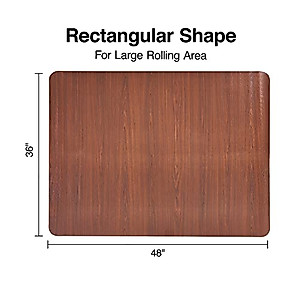 Myofficeinnovations 951074 36X48 Wood Veneer Chair Mat for Hard Floors,Cherry