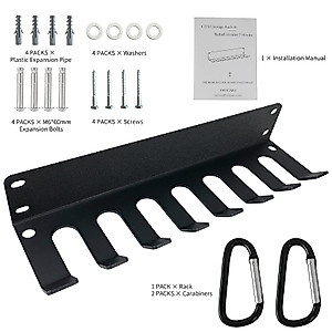 Vehcarc Home Gym Storage, Heavy-Duty Barbell Holder, Barbell Storage for Olympic Barbell, Gym Accessories Kettlebells Weight Bar Workout Rack Equipment Fitness Foam Roller Jump Rope Resistance Band