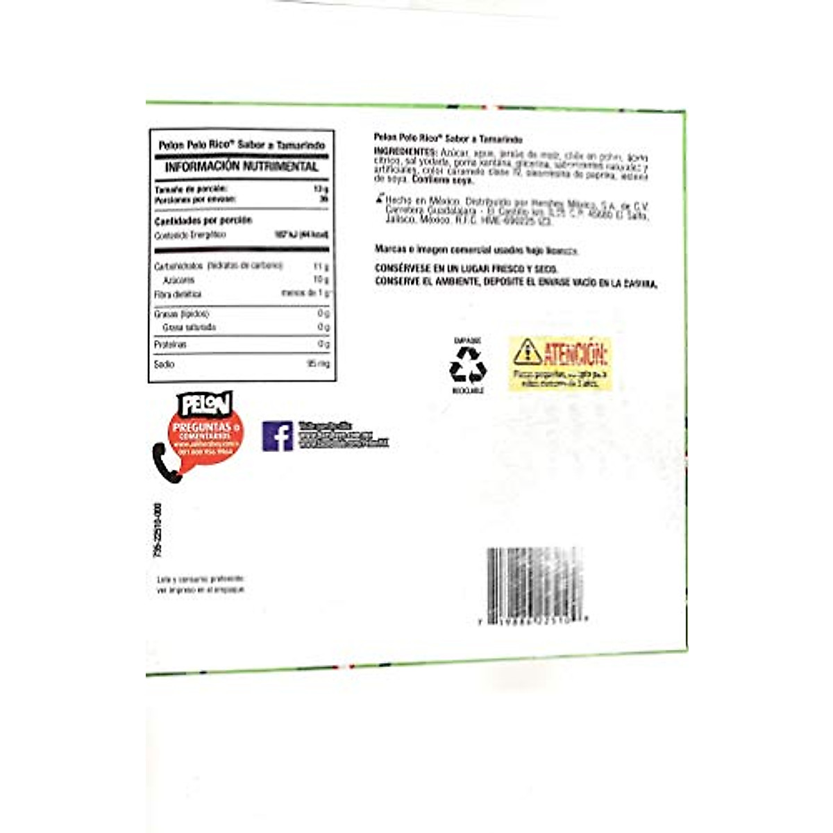 Tamarind Candy Flavor MINI Pelon Pelo Rico, Dulce De Tamarindo, 13 gr. (36 Pack)