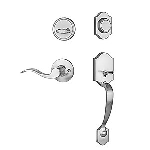 Dynasty Hardware DEN-HER-405-15R Denver Front Door Dummy Handleset, Satin Nickel, with Heritage Lever, Right Hand