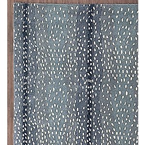 Wallard Design Antelope Cheetah Blue Animal Contemporary Handmade 100% Woolen Area Rugs & Carpets (6'x9')