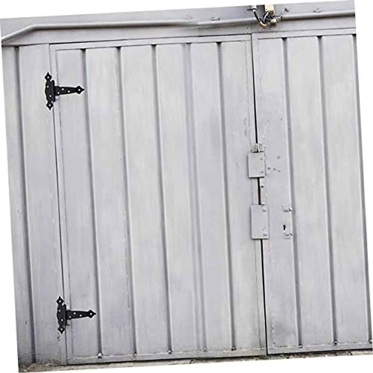 CRILSTYLEO Door Hinge gate Hinges Galvanized Fence Post Chain Link Fence gate Chain Link gate Closer Decorative T Strap Hinge Shed Hinge Steel to Wood Fence Bracket with Canopy Hardware Iron