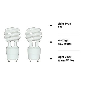 (2-Pack) Satco S8205 18-Watt 2700K GU24 Base Mini Spiral Compact Fluorescent Lamp,Warm White, 75W Equal