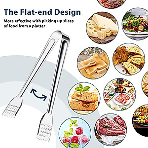 8 Pack Serving Tongs by Tcoin, 7 Inch Functional Small Tongs for Serving Food for Parties and Holiday Get-togethers, Food Tongs Buffet Tongs Appetizer Tongs Kitchen Tongs,Versatile and Durable