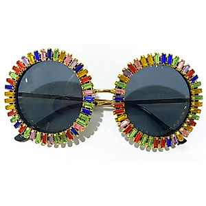mincl/ 2019 Diamond Color Sunglasses for Lady Exaggerated Personality Female Sun Glasses Female Shades UV400 (Colorful)
