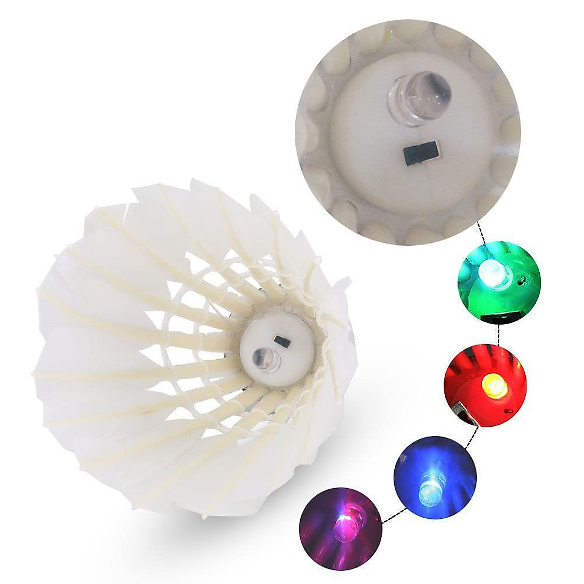 Bringsine LED Badminton Shuttlecock Dark Night Birdies Lighting for Kids Outdoor Sports-Red 4PCS