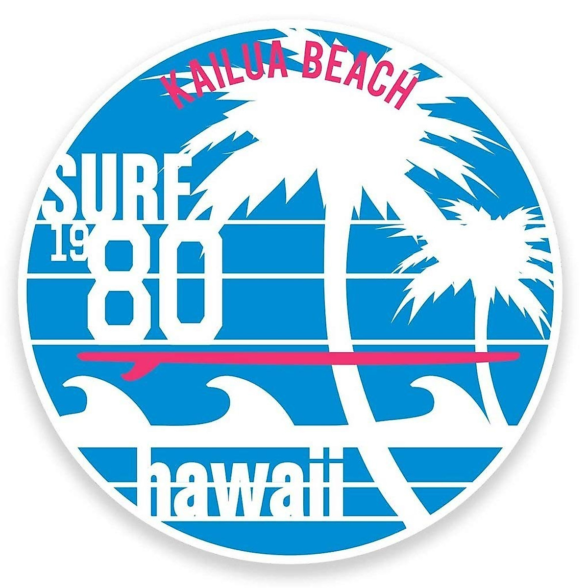 Hawaii Kailua Beach Surf Sticker for Scrapbooking, Calendars, Arts, Kids DIY Crafts, Album, Bullet Journals 50 Pack