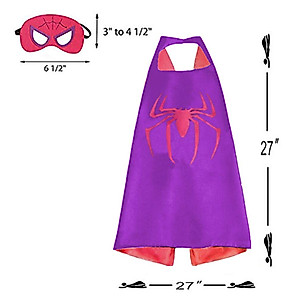 BOMLY Superhero Capes for Kids, Dress up Costumes-Satin Cape and Felt Mask with Bracelet
