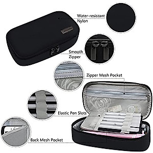 Gloppie Pencil Bag Pencil Pouch Pen Case Simple Pencil Case Black Pencil Storage Bag Office College Supplies for Adults