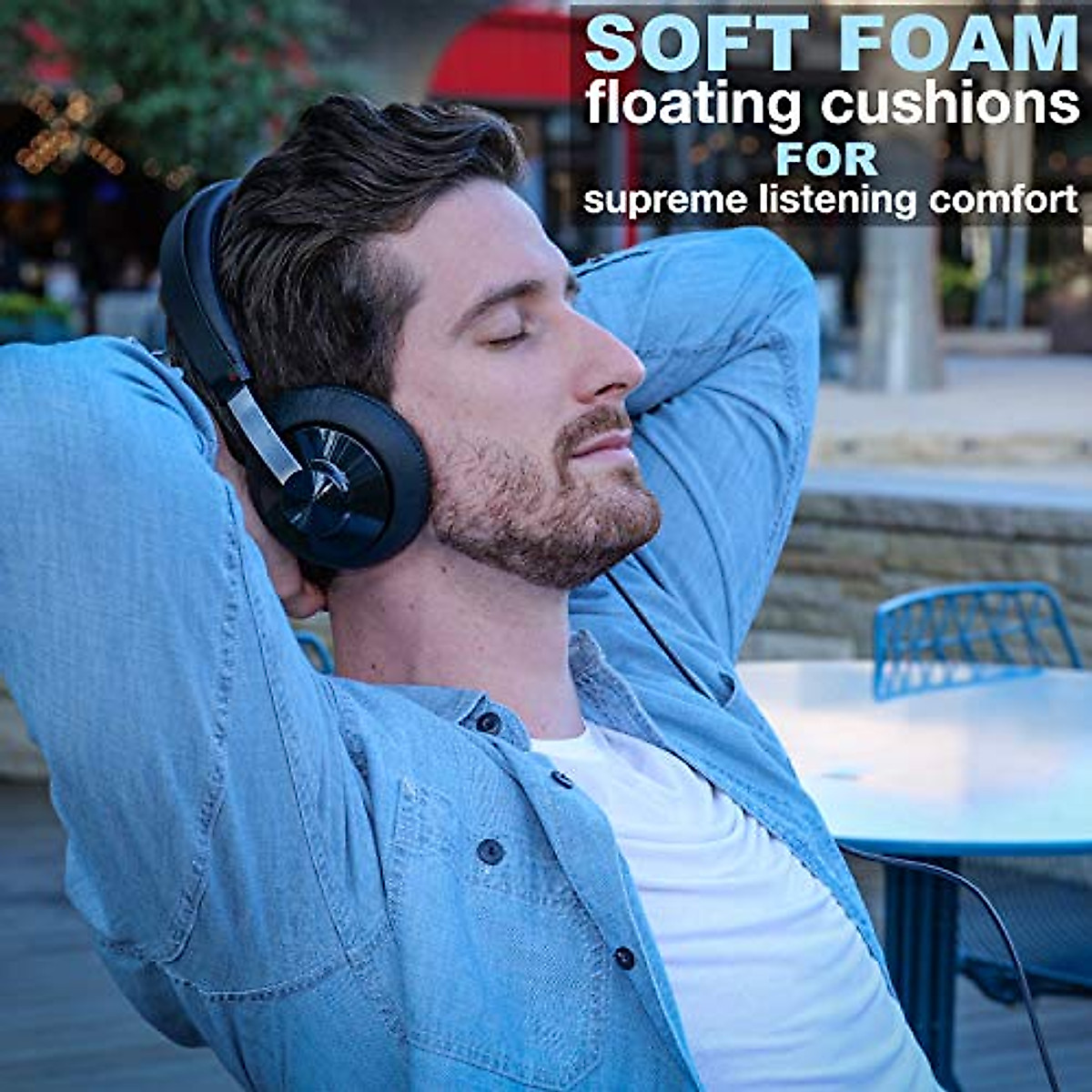 Philips SHP6000 Wired Headphones Studio Monitor & Mixing DJ Stereo Headsets Over Ear Headphones Wired Noise Isolation with High Resolution Audio, Deep Bass and Superior Comfort (Renewed)