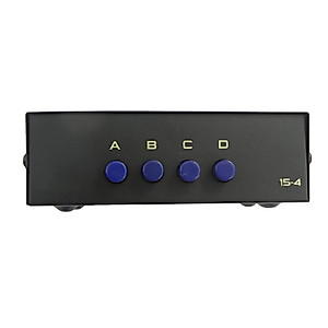 DEEIRAO VGA Switch Box, 4 Port 15 Pin Female (4 in 1 Out) Resolution up to 1920x1440 Signal Splitters for Electronic Apparatus PC Computer Monitor