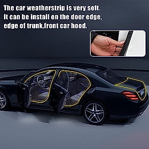 Pincuttee Rubber Edge Trim,Door Rubber Seal Strip Trim Seal with Side Bulb for Cars/Boats/Trucks/RVs,Automotive Weather Stripping Edge Guard (20FT)