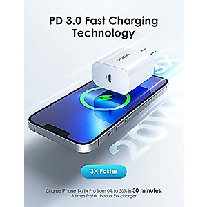 [2-Pack] USB C Wall Charger, oraimo Charger Block 20W, PD Fast Charging Power Adapter Plug for iPhone 14/13/12/11 Pro Max, Mini, Pro XR, Galaxy, Pixel 4/3, iPad/iPad Mini and More (White)