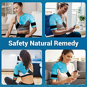 Comfytemp Shoulder Ice Pack Wrap Rotator Cuff Cold Therapy, FSA HSA Eligible, Reusable Shoulder Brace, Gel Ice Packs for Injuries, Hot Cold Compression for Pain Relief, Gift for Recovery after Surgery