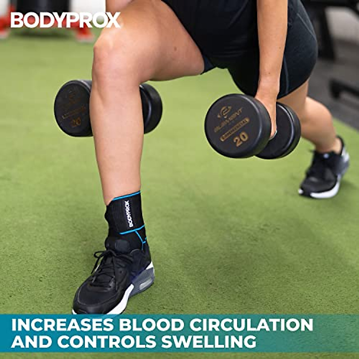 Bodyprox Ankle Support Brace 2 Pack, Adjustable Compression Ankle Braces for Sports Protection, One Size Fits Most for Men & Women