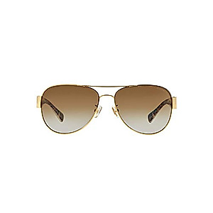 Coach L138 HC7059 Sunglasses 9249T5-58 - Gold/Ivory Wild Beast Frame, Brown HC7059-9249T5-58