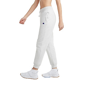 Champion, Reverse Weave, Heavyweight Fleece Joggers for Women, 29", Gfs Silver Grey C Logo, Medium