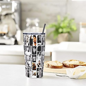 OAEWRE Mark Actors Wahlberg Stainless Steel Mug Insulated Tumbler Coffee Mugs with Lids and Straw Double Wall Vacuum Cup 20oz