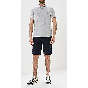 A|X ARMANI EXCHANGE Men's Short Sleeve Jersey Knit Polo, B09b Heather Grey, XXL