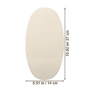 SEWACC Homemade Ornaments 10pcs Unfinished Hanging Wood Sign Oval Blank Door Plaque DIY Wood Chips Banners Garden Decorations for Wall Door Window 14x27CM Woodsy Decor