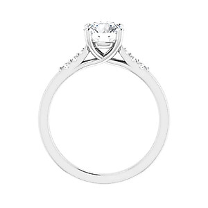 925 Sterling Silver Handmade 1 CT Round Cut VVS1 Colorless Moissanite Engagement Ring for Women Bridal Set Moissanite Wedding Rings for Gifts Promise Anniversary Her (9.5)