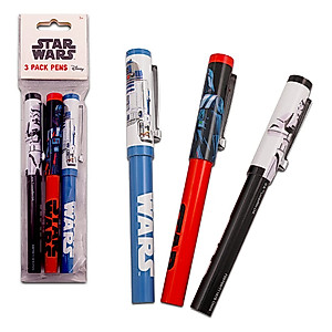 Star Wars Pen Set, 8 Pc Bundle - 7 Deluxe Star Wars Pens featuring Baby Yoda, Luke Skywalker, Darth Vader plus Star Wars Bookmarks (Star Wars Office Supplies)