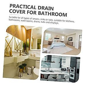 BUTIFULSIC 2pcs Round Floor Drain Cover Sink Stopper Sink Sewer Cover Shower Drain Cover Sewer Draining Stoppers Bathtub Drain Cover Stainless Steel Drain Strainer Floor Drain Stopper