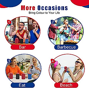 Desing Wish Bottom-Sealed 12oz Standard Can Cooler Sleeve Anti-Slip Neoprene Blank Drinks Insulator Sleeves for 12 16 oz Beverage Cans/Bottles (4 Pack Black)