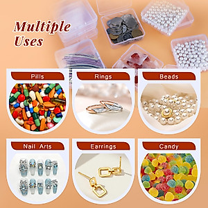 16 Pack Plastic Beads Storage Transparent Containers Box Small Drawer Organizers with Hinged Lid for Beads Earplugs Crafts Jewelry - 2.9x2.9x1 inch