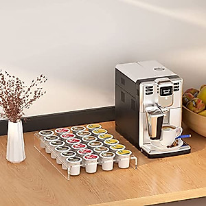 AITEE Acrylic K Cup Drawer Organizer, Clear K Cup Organizer Tray for Drawer or Countertop Storage, Hold 24 Coffee Capsules,K Cup Coffee Pod Holder for Office and Kitchen K Cup Storage (9.6x13.2Inches)
