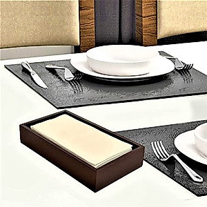 Bamboo Guest Towel Holder In Black (9.75"x 5.50"x 2") – Bathroom Napkin Tray – Multipurpose Organizer & Accessory Box - For Guest Bathroom, Desk, Dining Table, Kitchen Counter & Drawers