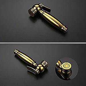 BINCAVIDOU Bidet Spray Set, Wall Mounted Brass Hot and Cold Water Bidet Bathroom Hand Shower Bidet Toilet Sprayer Hygienic Shower Bidet Tap Set with Booster Nozzle,Rose Gold