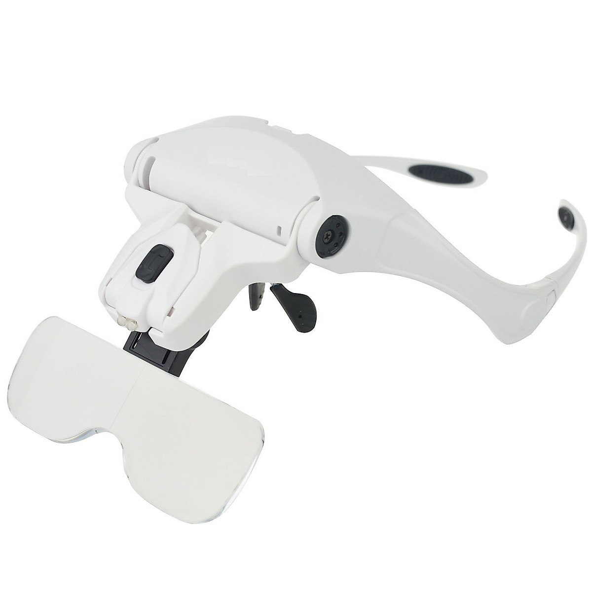 Glam Hobby h6902B Head Mount Magnifier with LED Head Light Bracket and Headband, 5 Replaceable and Interchangeable Lenses: 1.0X, 1.5X, 2.0X, 2.5X, 3.5X