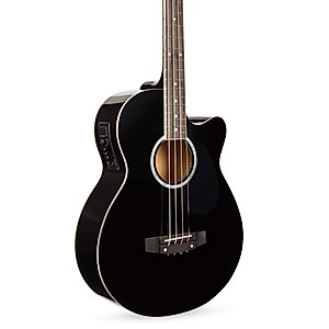 Best Choice Products Acoustic Electric Bass Guitar - Full Size, 4 String, Fretted Bass Guitar - Black
