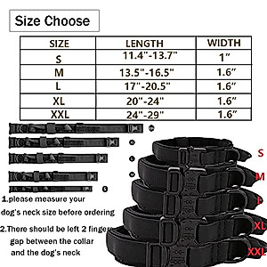 Tactical Dog Collar Military Dog Collar Adjustable Nylon Dog Collar Heavy Duty Metal Buckle with Handle for Dog Training (Brown,L)