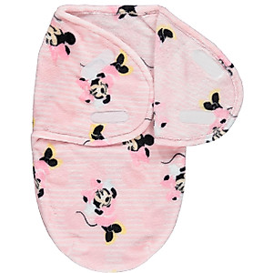 Disney Minnie Mouse Single Ply Baby Swaddle Sack, Easy Wrap Infant Swaddling Blanket, Soft Comfort Swaddler/Hospital Swaddles for Newborns, Polka Dot