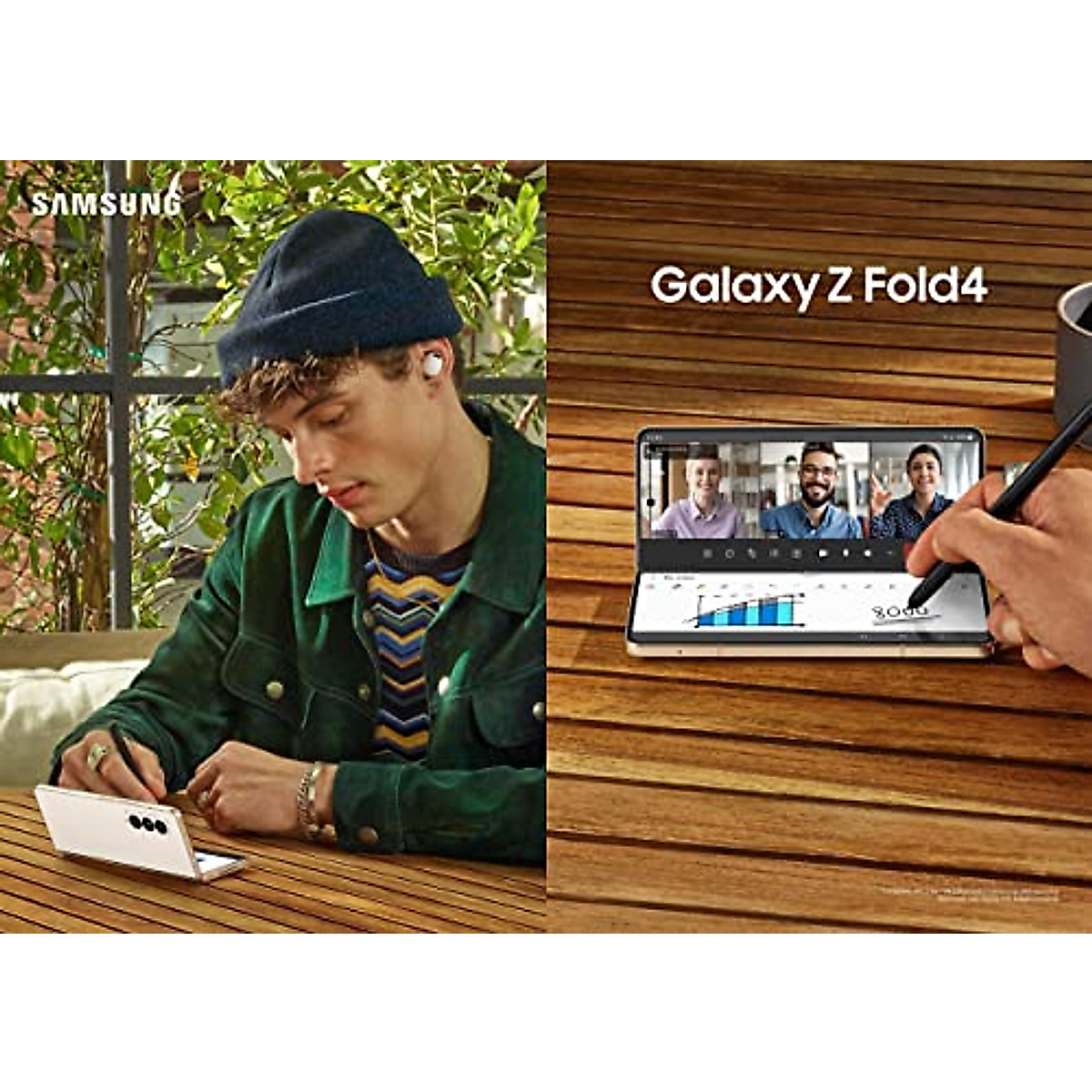 SAMSUNG Galaxy Z Fold 4 Cell Phone, Factory Unlocked Android Smartphone, 512GB, Flex Mode, Hands Free Video, Multi Window View, Foldable Display, S Pen Compatible, US Version, Gray Green (Renewed)