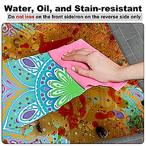 Sotue Picnic Table Cover with Bench Covers 3 Piece Set Elastic Fitted Rectangle Tablecloths Camp Tables Seat Cloth Polyester Oilcloth Vinyl Clothes for Outdoor Waterproof Camping 72x30 Inch Green