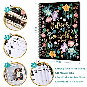 2024-2026 Monthly Planner/Monthly Calendar - 3 Year Monthly Planner 2024-2026, 36 Monthly Planner from Jan. 2024 - Dec. 2026, 9" x 11", 2024-2026 Calendar Planner with Tabs + Double-side Pocket +