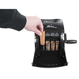 Royal Sovereign 1 Row ECO-Friendly Manual Hand Crank Coin Counter/Sorter (QS-2N), Single,Black
