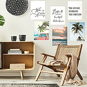 9 Pieces Inspirational Wall Art Beach Decor Motivational Quotes Wall Art Office Wall Decor Wall Prints for Office Bedroom Living Room Decoration