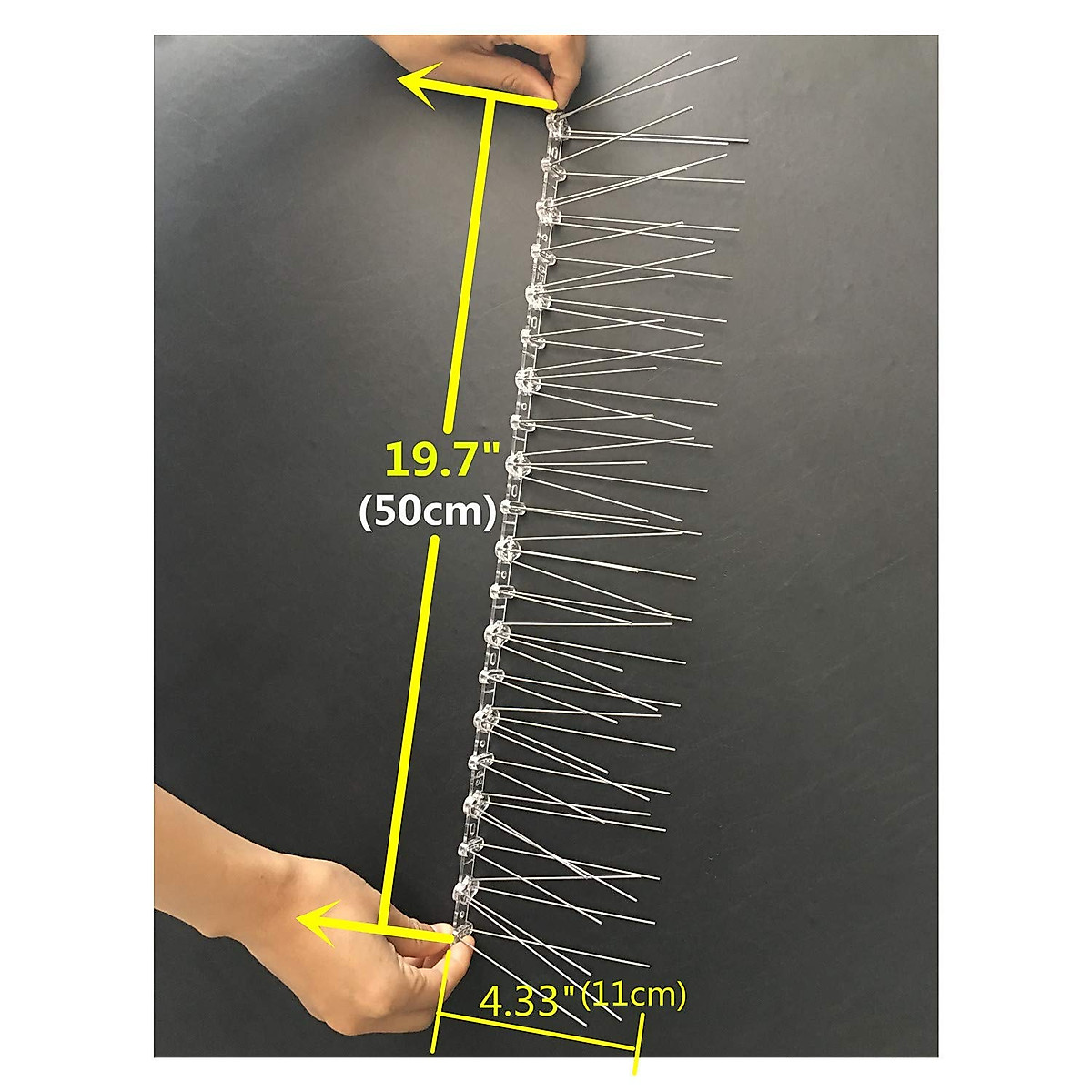 Flexible Stainless Bird Spikes with Plastic Base, Pigeon Fence (5 Feet Coverage 3 Strips)