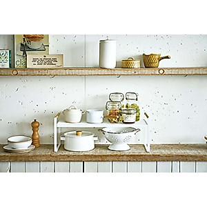 YAMAZAKI home Wired Organizer Rack-Kitchen Storage Shelves, One Size, White - 3803