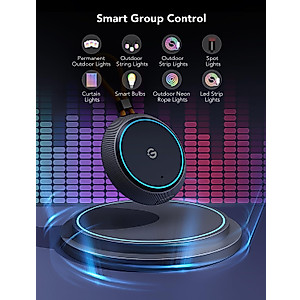 Govee 50ft Permanent Outdoor Lights Bundle with Govee Outdoor Light Show Box, Bluetooth Smart Group Control 10 Devices, IP65 Waterproof, Battery Powered, USB Charged, Support Outdoor and Indoor Lights