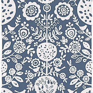 NuWallpaper NUS4031 Navy Anya Peel & Stick Wallpaper, Blue
