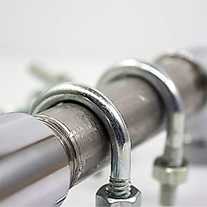 Juvielich 4Pcs Square U-Bolts,1" Inner Width,M6x25x50mm U-Bolt,304 Stainless Steel Square Bend U-Bolt with Nuts, Washers and Frame Plate,U Bolt Kit for Ski Boat, Automobiles Trailer, Sailboat Trailer